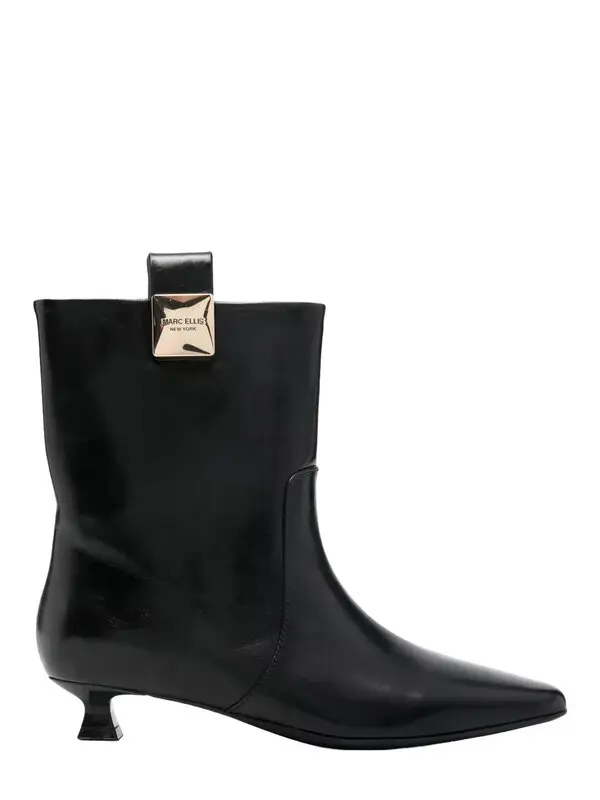 MARC ELLIS Buckle Leather Boots - Black