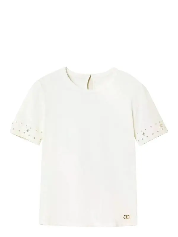 TWINSET Embellished Short-sleeve Top - White