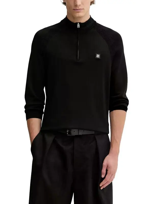 Hugo Raglan-sleeve Polo Shirt - Black