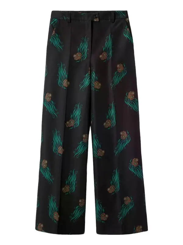 La DoubleJ Let Loose Floral-print Trousers - Black
