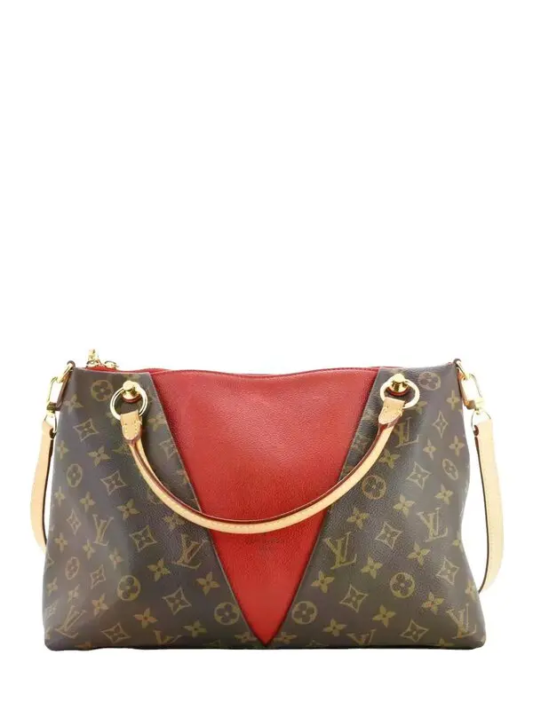 LOUIS VUITTON V Tote Monogram Canvas And Leather Mm Shoulder Bag - Brown