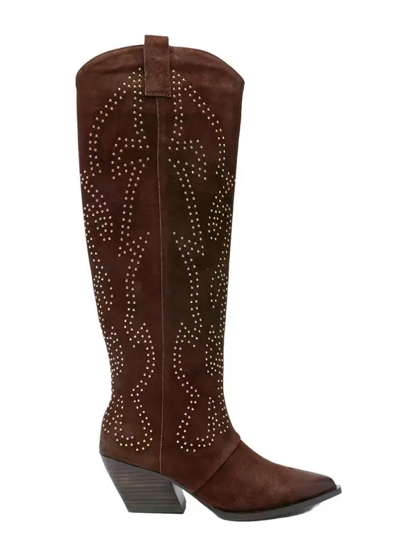 MARC ELLIS 65mm Studded Boots - Brown
