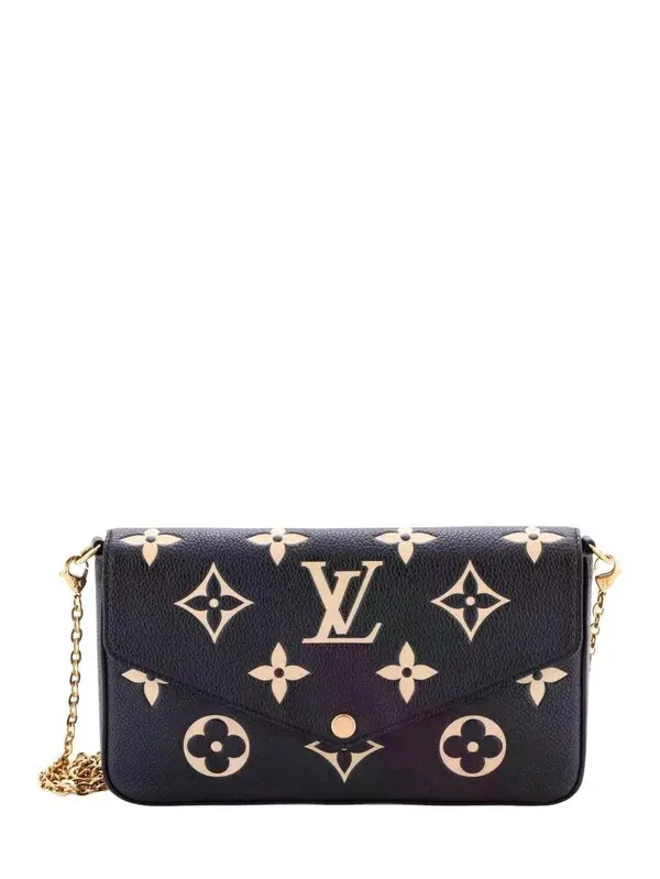 LOUIS VUITTON Felicie Pochette Bicolor Monogram Empreinte Giant Crossbody Bag - Black
