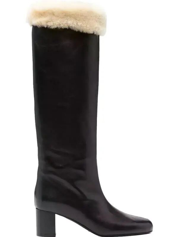 TOTEME Downtown Shearling-trim Knee-high Boots - Black