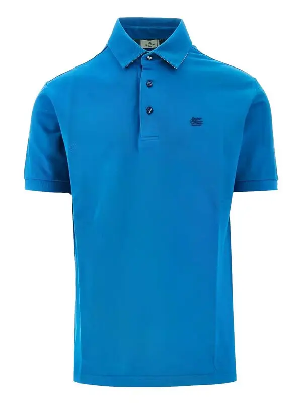 Etro Logo-embroidered Polo Shirt - Blue