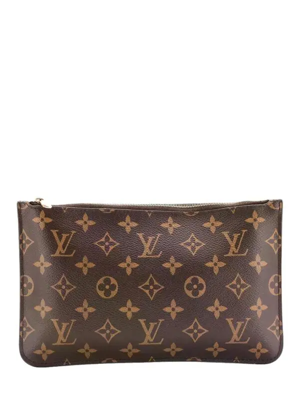 LOUIS VUITTON Neverfull Pochette Monogram Canvas Pouch - Brown