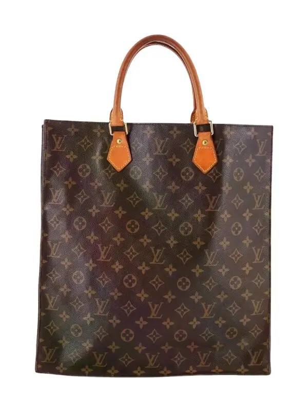 LOUIS VUITTON Sac Plat Monogram Canvas Tote Bag - Brown