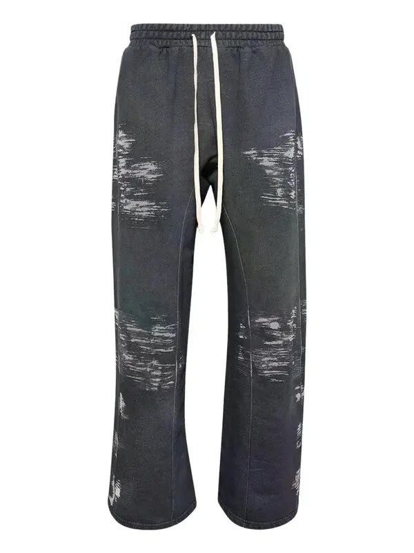 RRR123 Burn The Drawstring-fastening Print Trousers - Grey