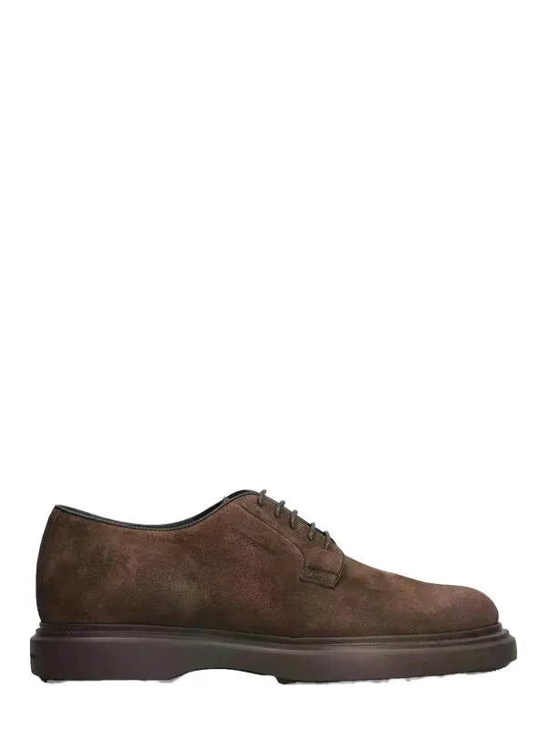 STUART WEITZMAN Benson Suede Derby Shoes - Brown