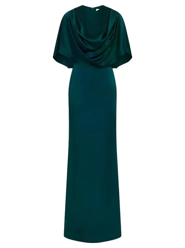Rebecca Vallance Ellerie Cape-detail Maxi Dress - Green