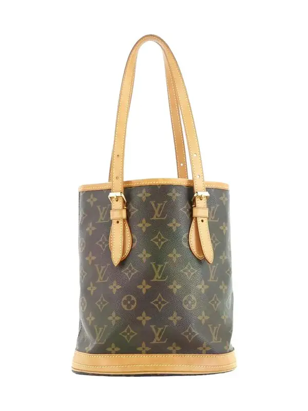 LOUIS VUITTON Petit Monogram Canvas Bucket Bag - Brown