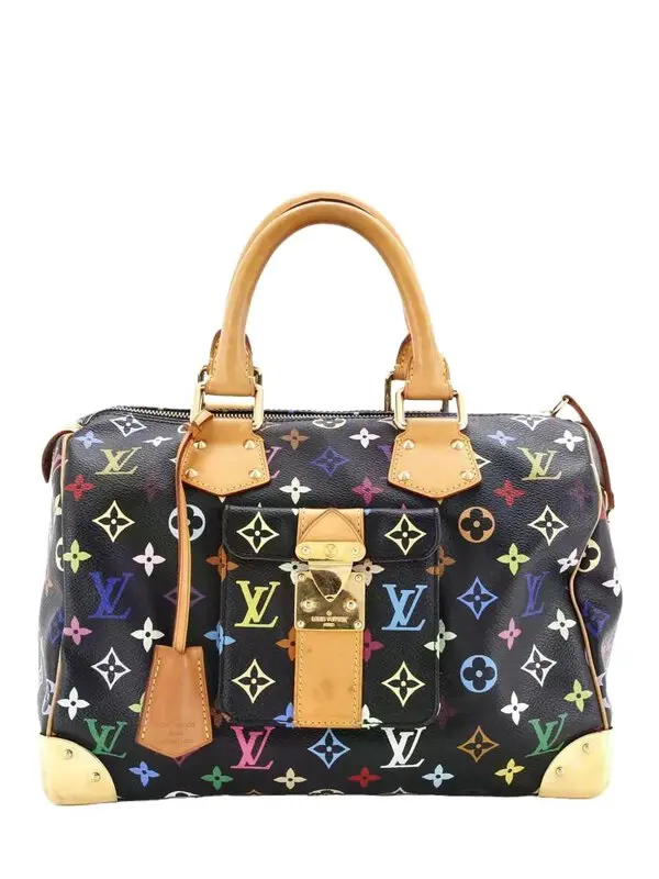 LOUIS VUITTON Speedy Handbag Monogram Multicolor 30 Satchel - Black