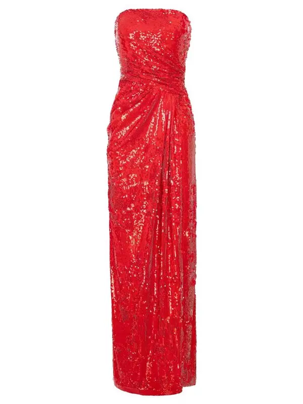 V:PM ATELIER Edie Strapless Sequin Maxi Dress - Red