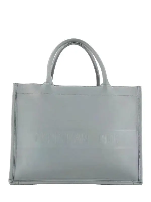 Dior Embossed Leather Medium Tote Bag - Grey