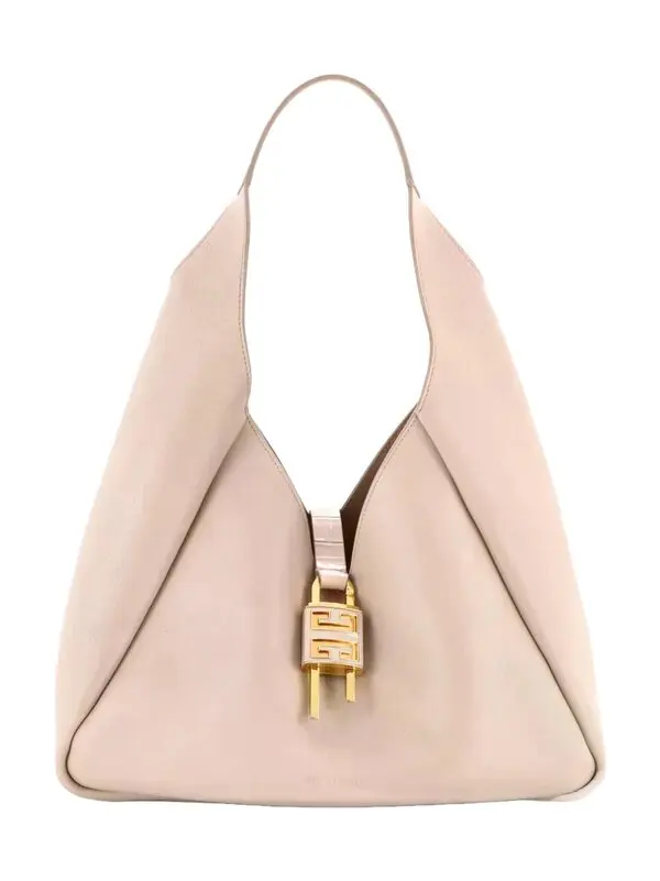 Givenchy Padlock Leather Hobo Bag - Neutrals