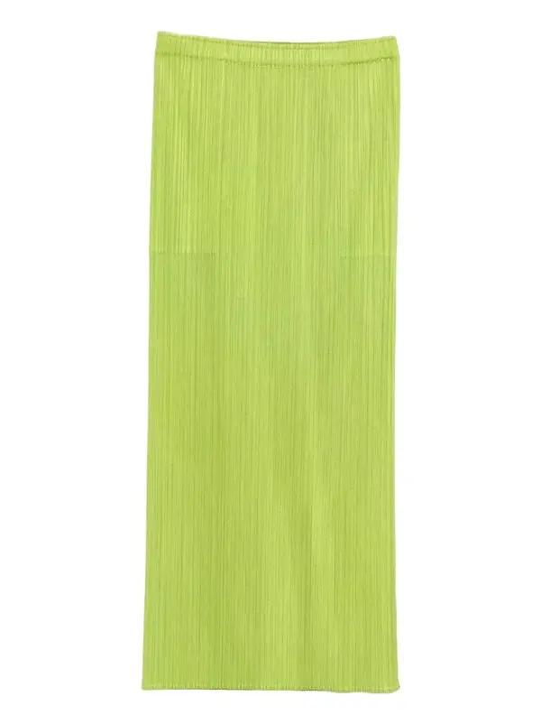 Issey Miyake Pleated Mid Skirt - Green