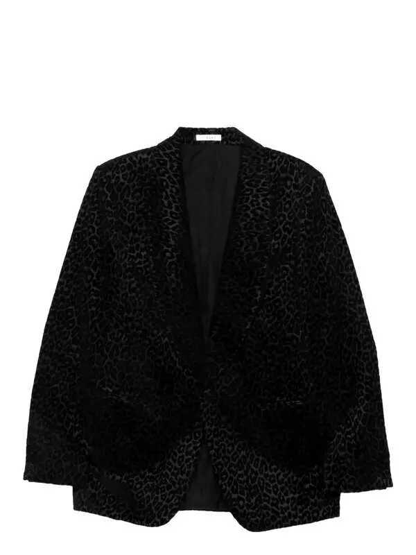 FURSAC Pattern Animal Cotton Blazer - Black