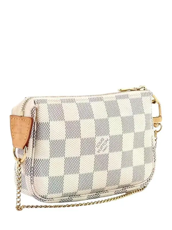 LOUIS VUITTON Pochette Accessoires Damier Mini Clutch Bag - White