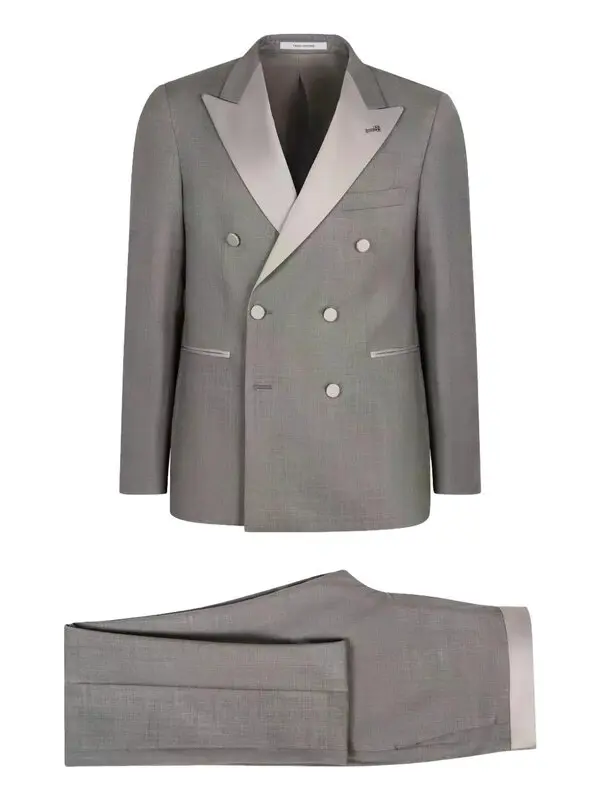 Tagliatore Double-breasted Lapel Two-piece Suit - Grey