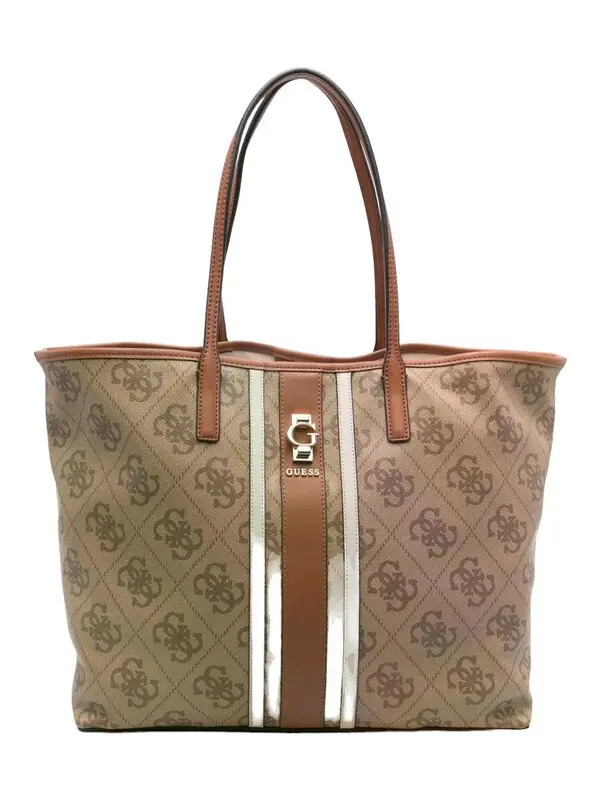 Guess Monogram Pattern Shoulder Bag - Brown