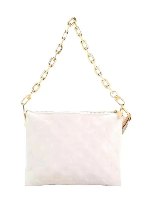 LOUIS VUITTON Coussin Pm Crossbody Bag Monogram Embossed Lambskin - White