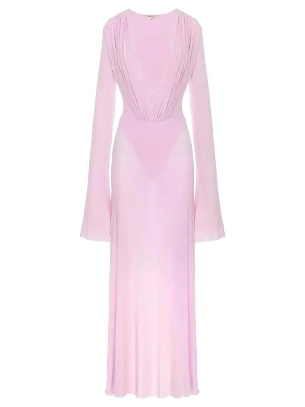 MANURI Suki Draped Long Dress - Pink