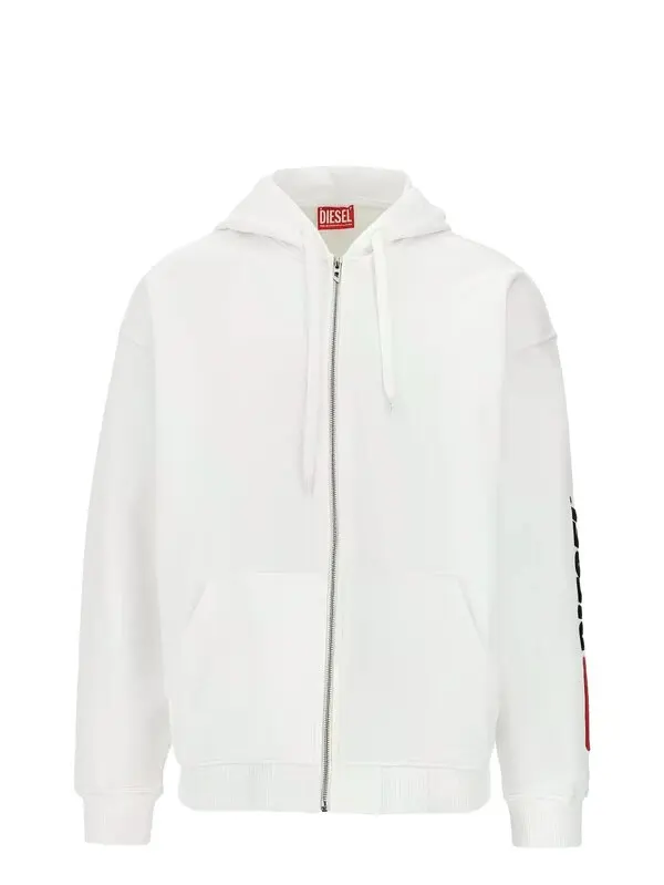 DIESEL Full Zip Hoodie - White