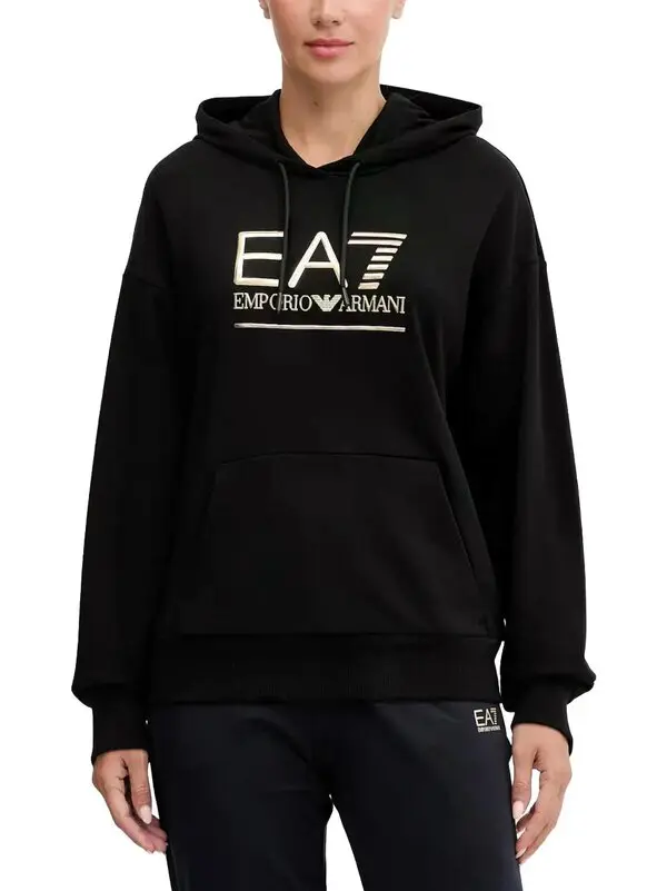 Emporio Armani Logo Hooded Top - Black