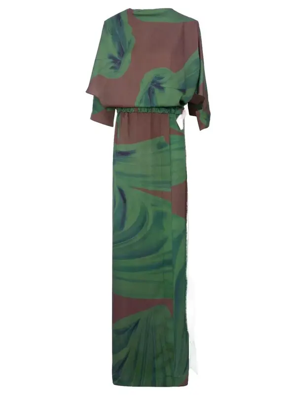V:PM ATELIER Magnolia Printed Maxi Dress - Green