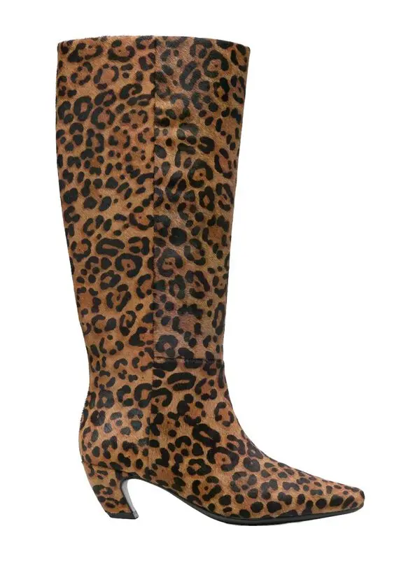 MARC ELLIS Animal-print Knee-high Boots - Brown