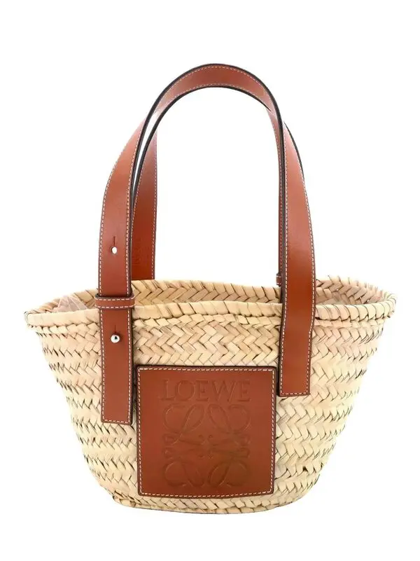 Loewe Basket Raffia Small Tote Bag - Brown