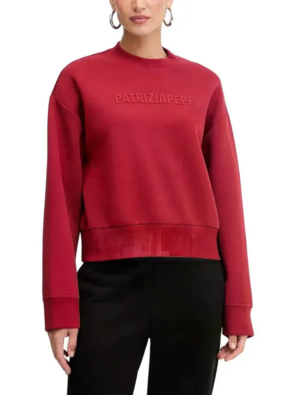 Patrizia Pepe Logo-lettering Crew-neck Sweatshirt - Red