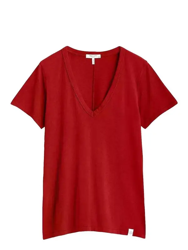 Rag & Bone The Slub V-neck T-shirt - Red