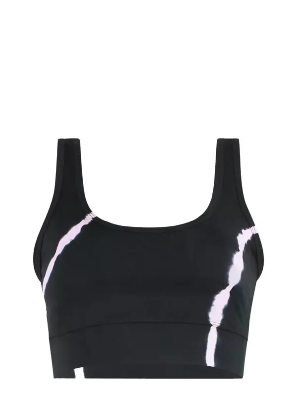 Electric & Rose Scoop-neck Sports Bra - Black
