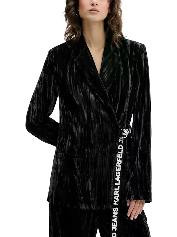 Karl Lagerfeld Belted Wrap Blazer - Black