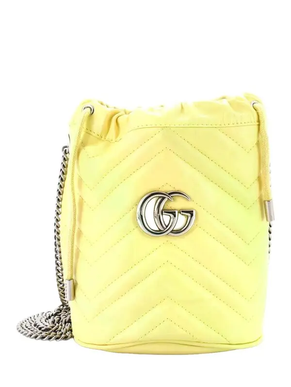 Gucci Gg Marmont Matelassé Leather Mini Bucket Bag - Yellow