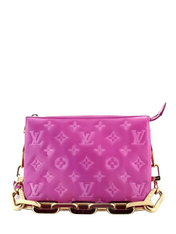 LOUIS VUITTON Coussin Bb Crossbody Bag Monogram Embossed Lambskin - Purple