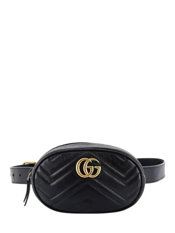 Gucci Gg Marmont Matelassé Leather Belt Bag - Black