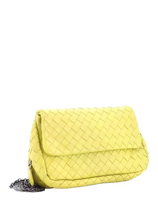 Bottega Veneta Expandable Chain Intrecciato Nappa Crossbody Bag - Yellow