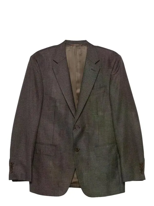 Canali Checked Two-button Blazer - Brown