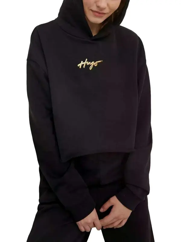 Hugo Logo Hoodie - Black