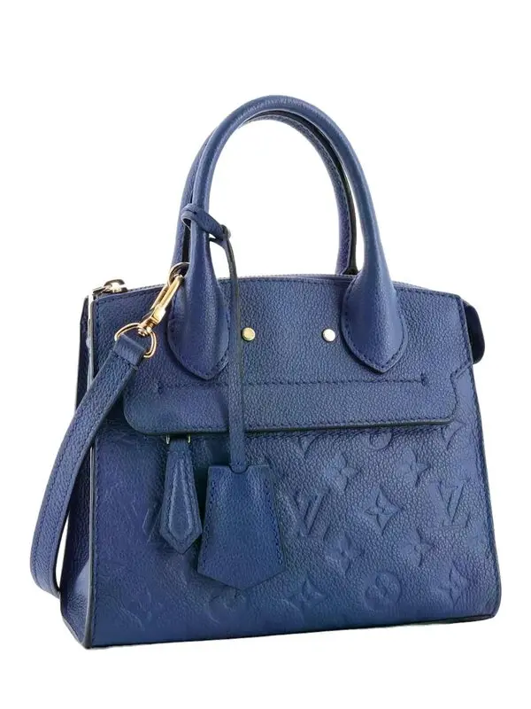 LOUIS VUITTON Pont Neuf Handbag Monogram Empreinte Leather Mini Satchel - Blue