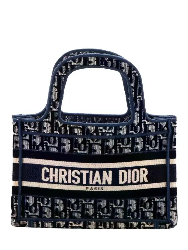 Dior Oblique Velvet Mini Tote Bag - Blue