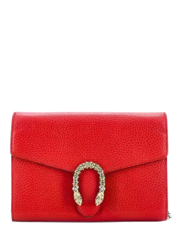 Gucci Dionysus Chain Wallet With Embellished Detail - Red