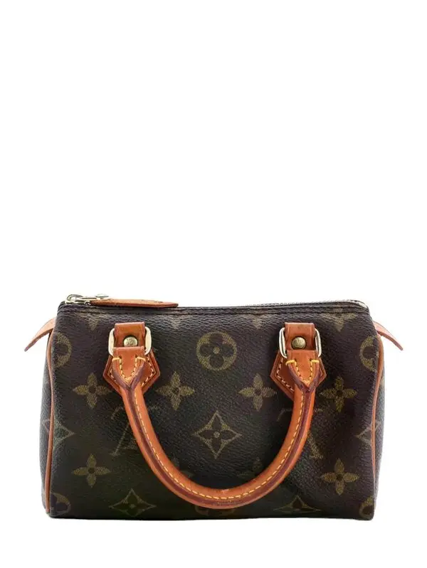 LOUIS VUITTON Speedy Mini Hl Handbag Monogram Canvas Satchel - Brown