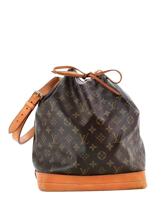 LOUIS VUITTON Noe Handbag Monogram Canvas Bucket Bag - Brown