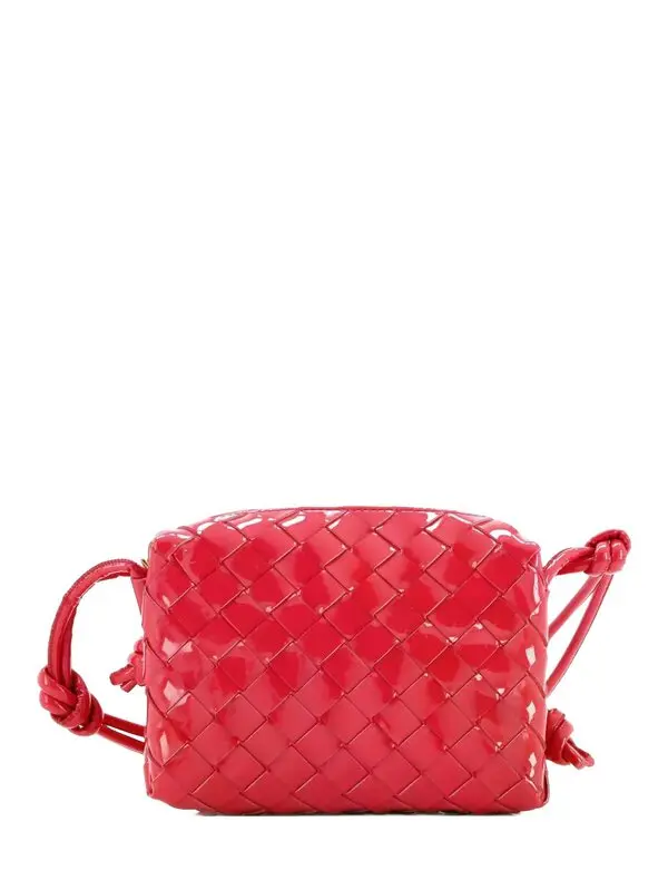 Bottega Veneta Loop Intrecciato Patent Mini Crossbody Bag - Pink