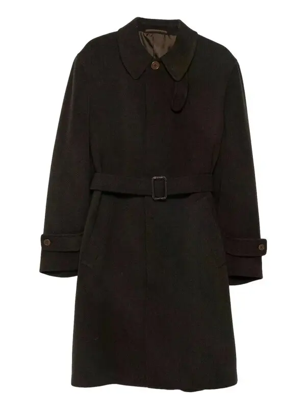 ROMEO GIGLI Belted Single-breasted Coat - Brown