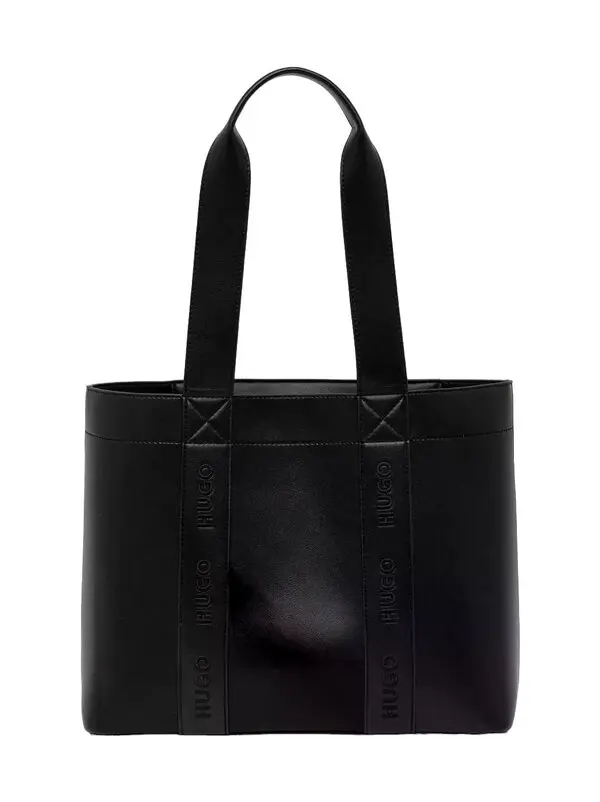 Hugo Logo-embroidered Tote Bag - Black