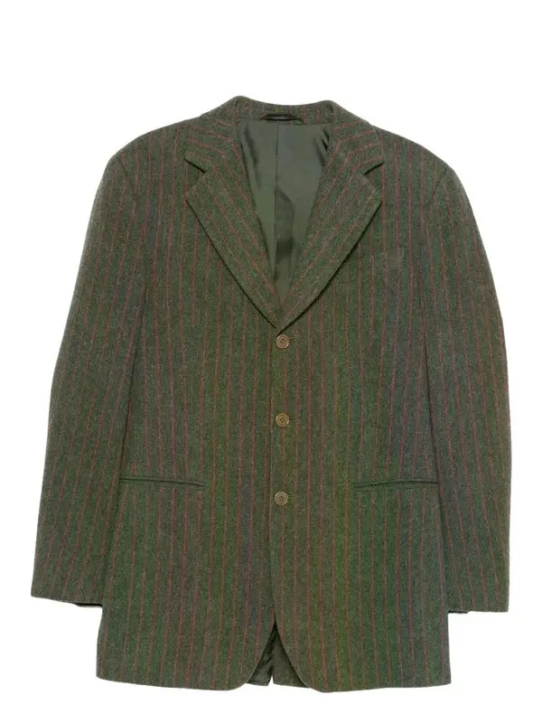 ROMEO GIGLI 1990s Pinstriped-pattern Blazer - Green